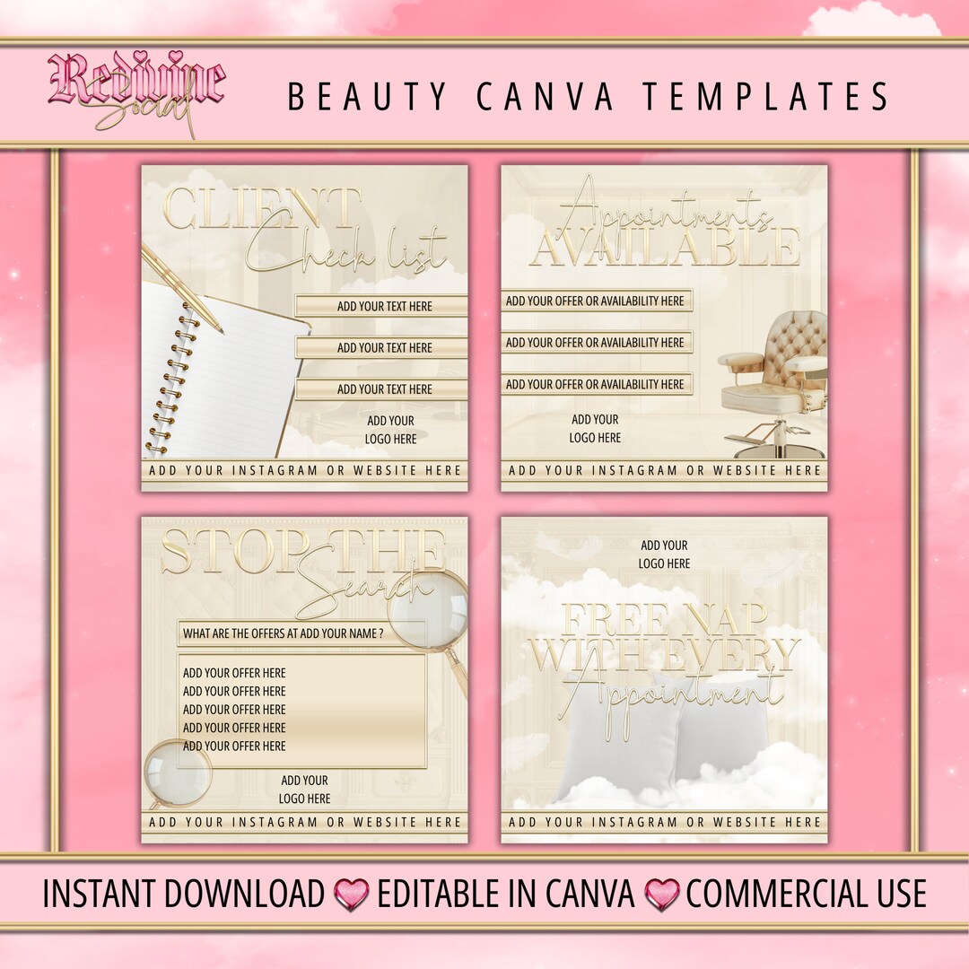 Beauty Post Template, Social Media Post, Beauty Salon Flyer, Canva ...