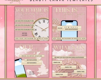 Beauty Post Template, Social Media Post, Beauty Salon Flyer, Canva ...