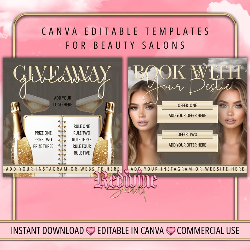 Beauty Post Template, Social Media Post, Beauty Salon Flyer, Canva ...