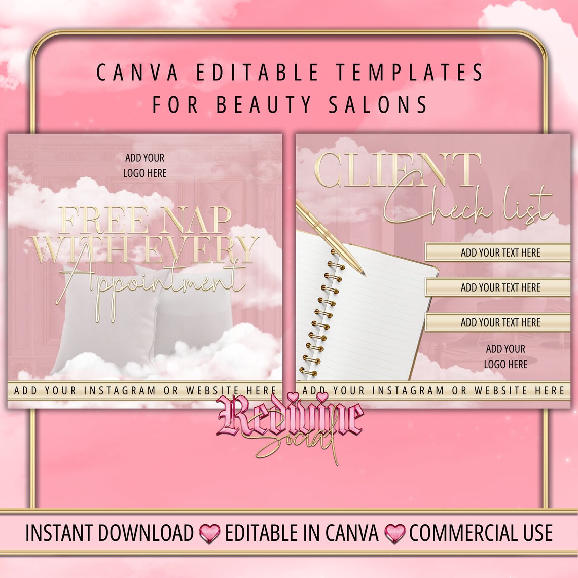 Beauty Post Template, Social Media Post, Beauty Salon Flyer, Canva ...