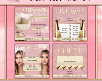Beauty Post Template, Social Media Post, Beauty Salon Flyer, Canva ...