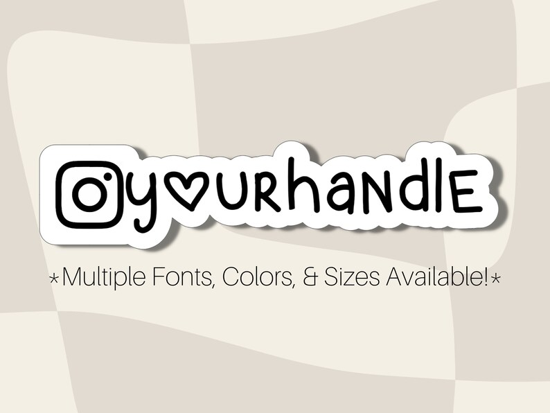 Custom Instagram Handle Sticker Minimalist Design - Etsy