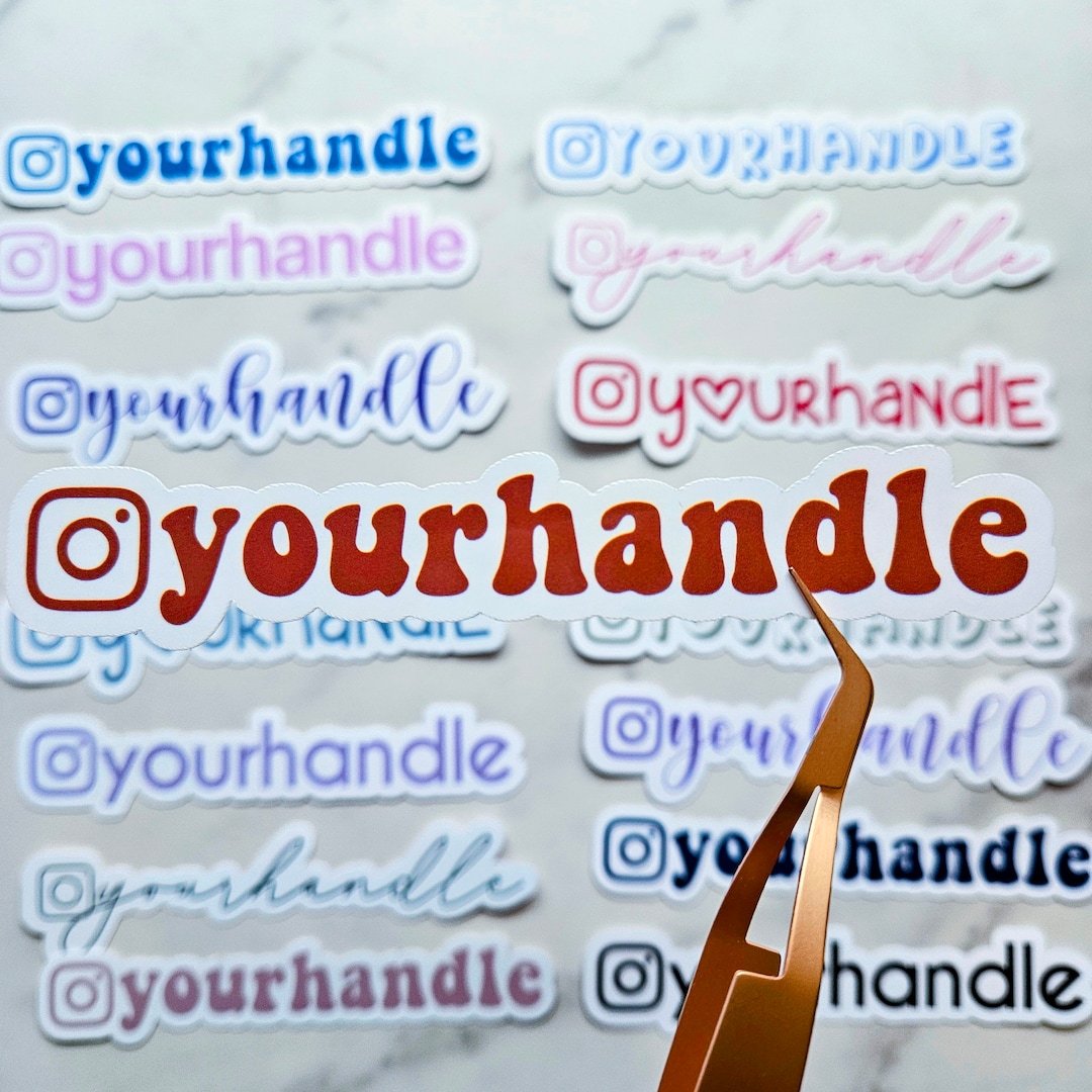 Custom Instagram Handle Sticker | Holographic | Waterproof | Tear ...
