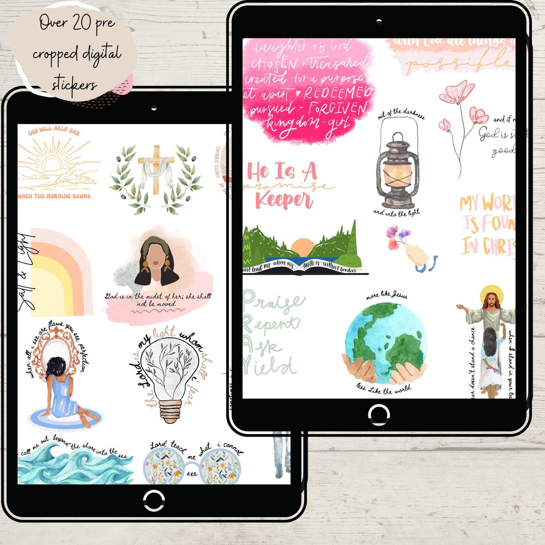 Faith Inspired Digital Sticker Sheet, Digital Bible Study, Goodnotes ...