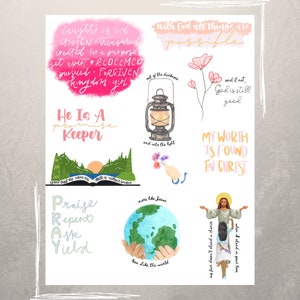 Faith Inspired Digital Sticker Sheet, Digital Bible Study, Goodnotes ...