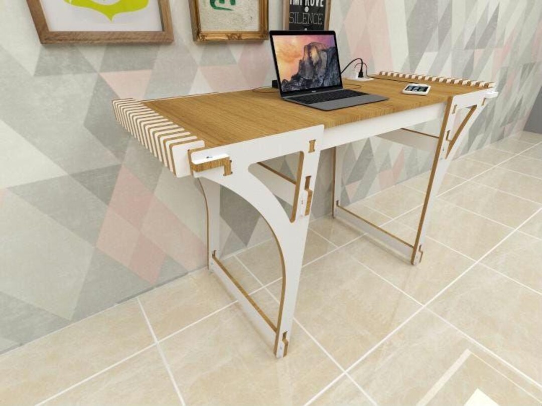 Computer Desk Model Code:wbs077 CNC Plans for a Plywood Desk (digital ...