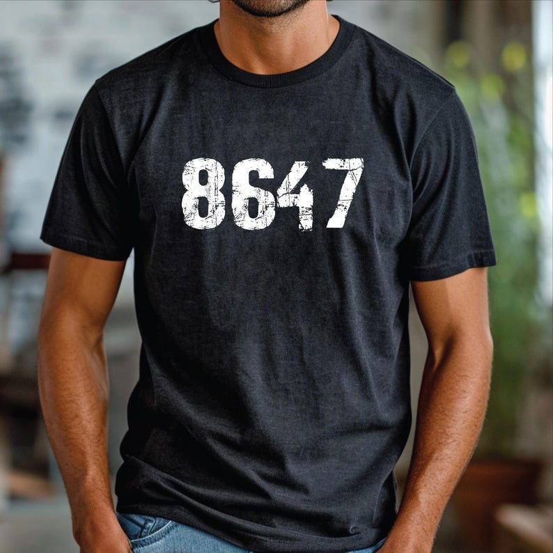 Distressed "8647" Graphic Tee – Vintage Style Unisex T-shirt - Etsy