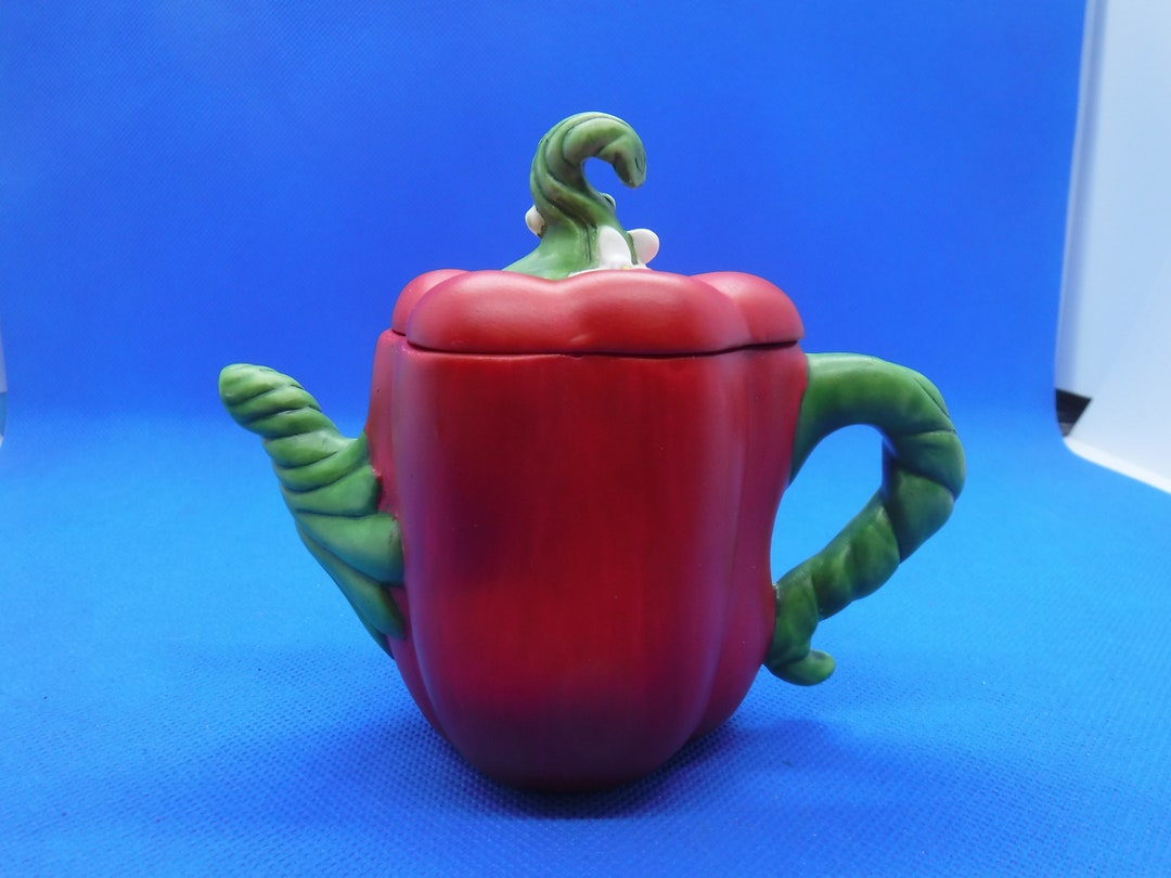 Avon Seasons Harvest Miniature Decorative Red Bell Pepper Teapot (EX ...