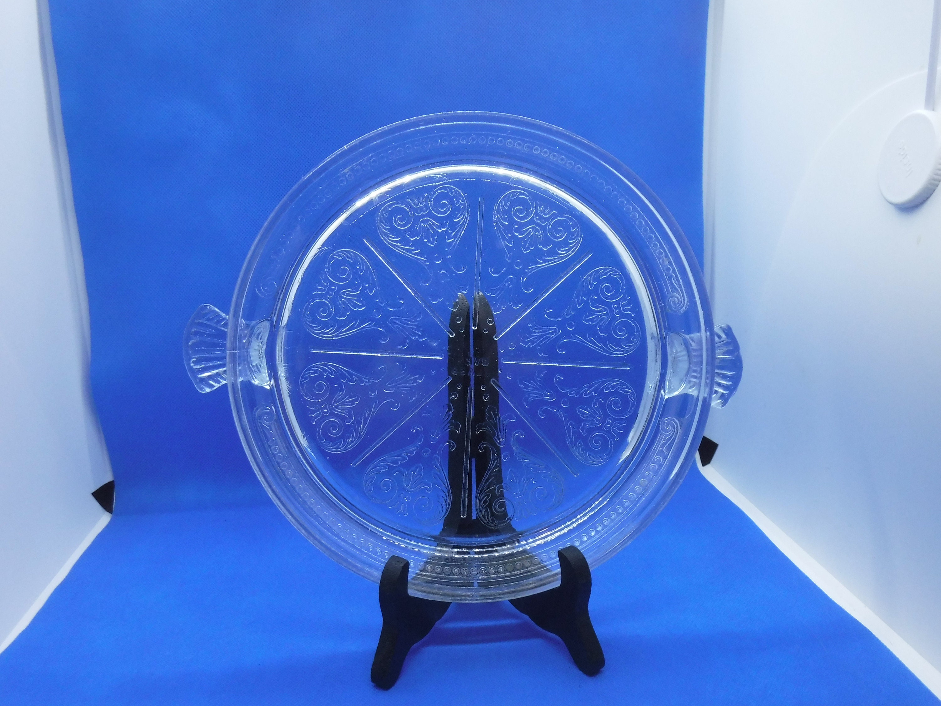 Anchor Hocking Round Depression Glass Hot Plate Philbe Sapphire Blue ...