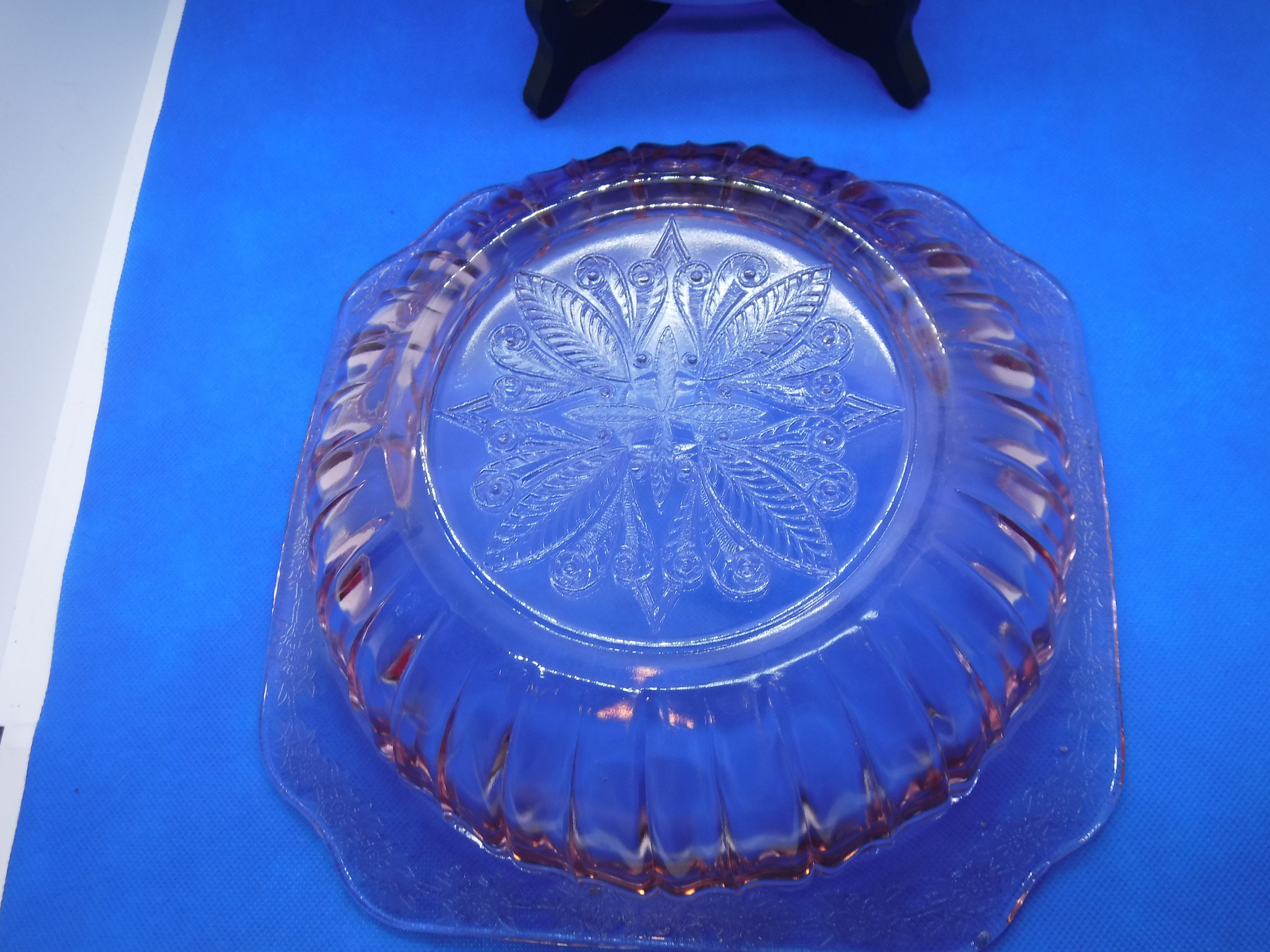 Jeannette Glass Adam Pink Depression Glass 9" Base Round Covered ...