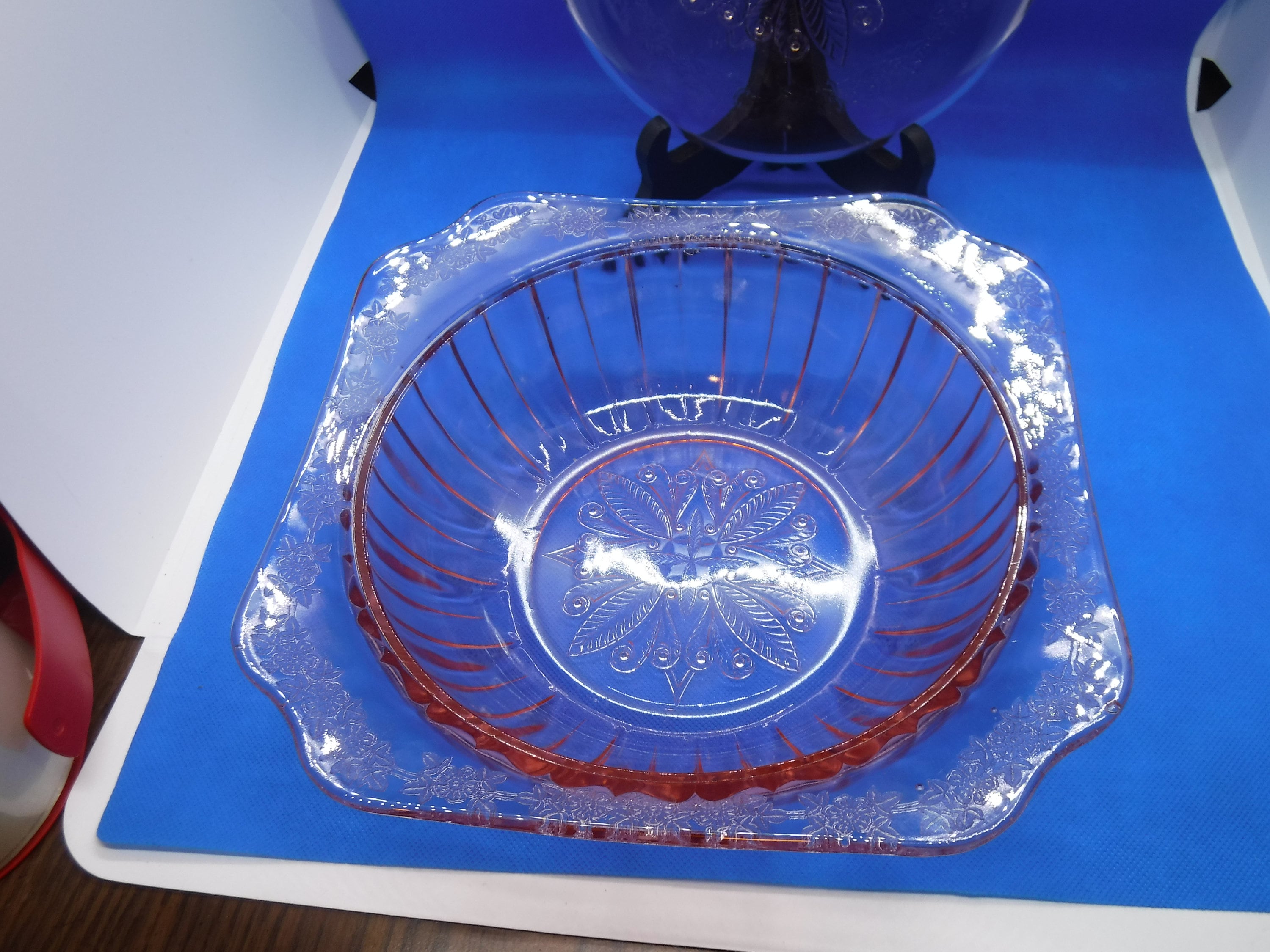 Jeannette Glass Adam Pink Depression Glass 9" Base Round Covered ...