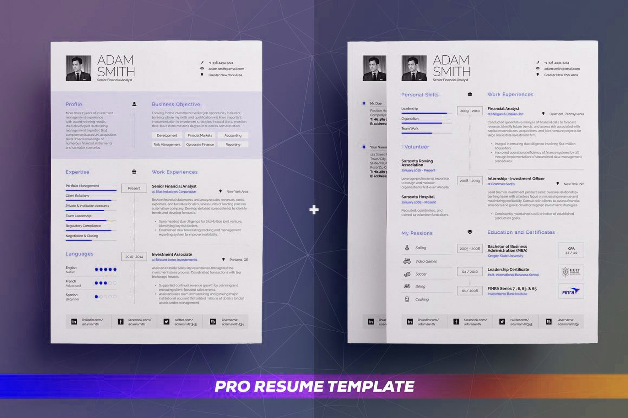 2023 Professional Resume Template CV Template Resume Modern Executive ...