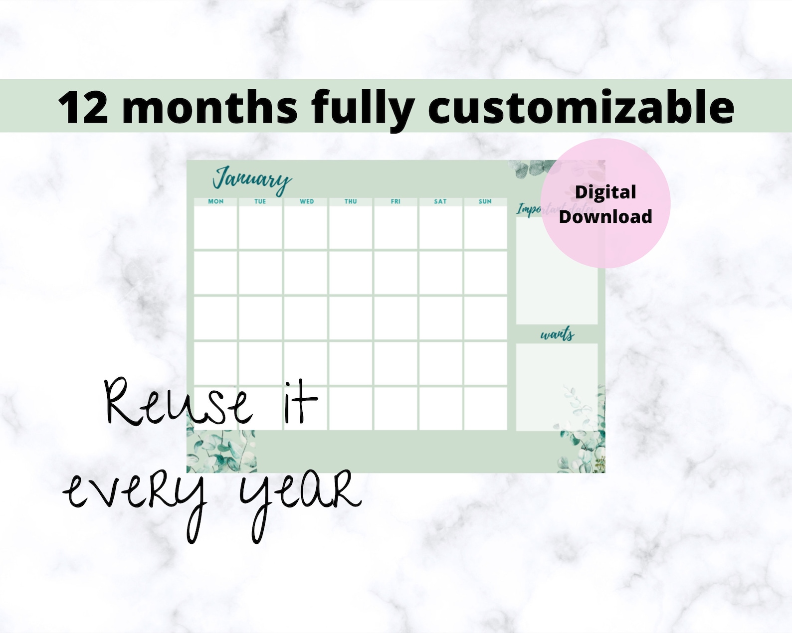 Editable and Printable Daily Weekly and Monthly Planner, to Do List ...
