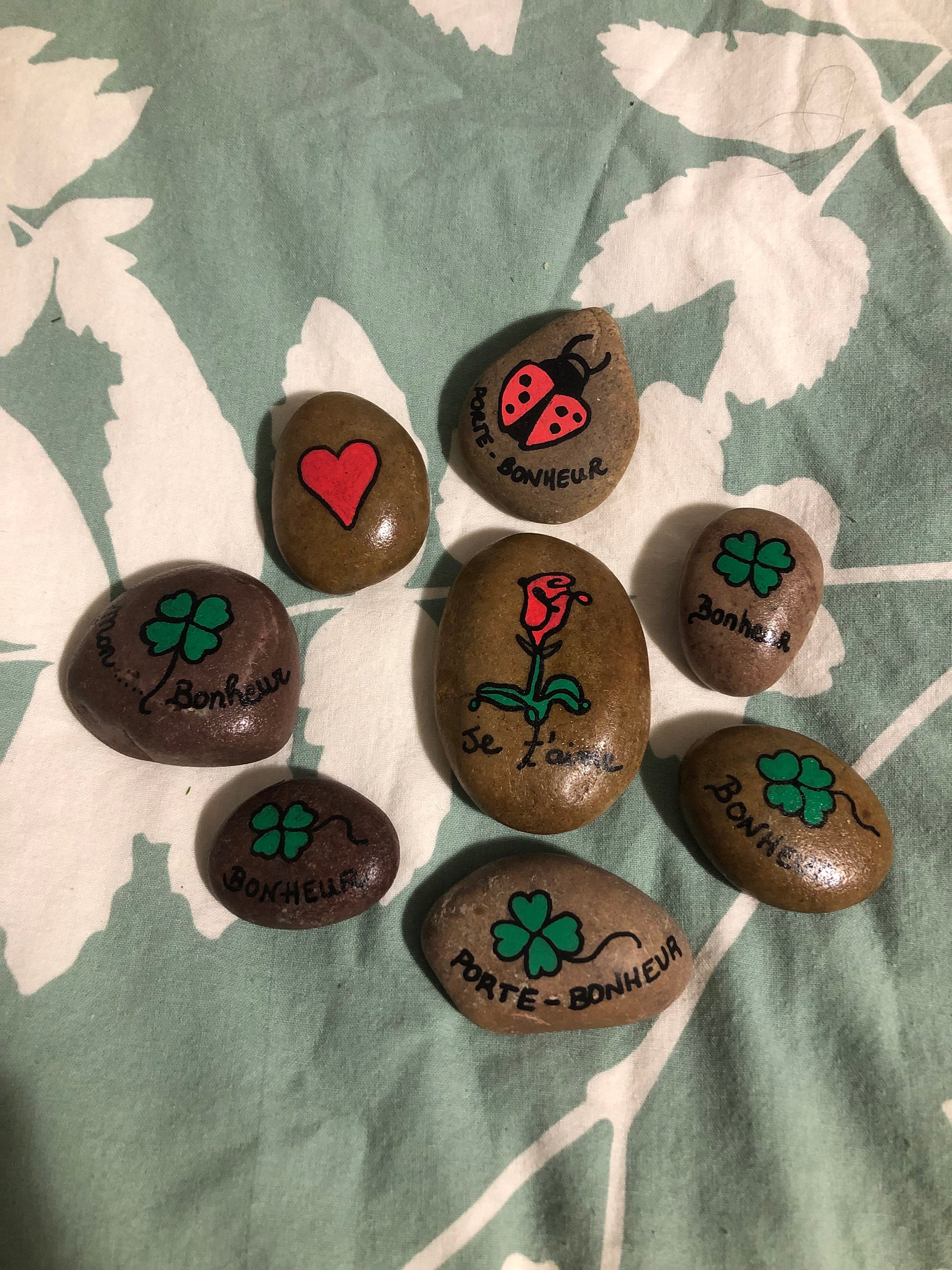 Set of 8 Hand-painted Pebbles Brings Good Luck - Etsy