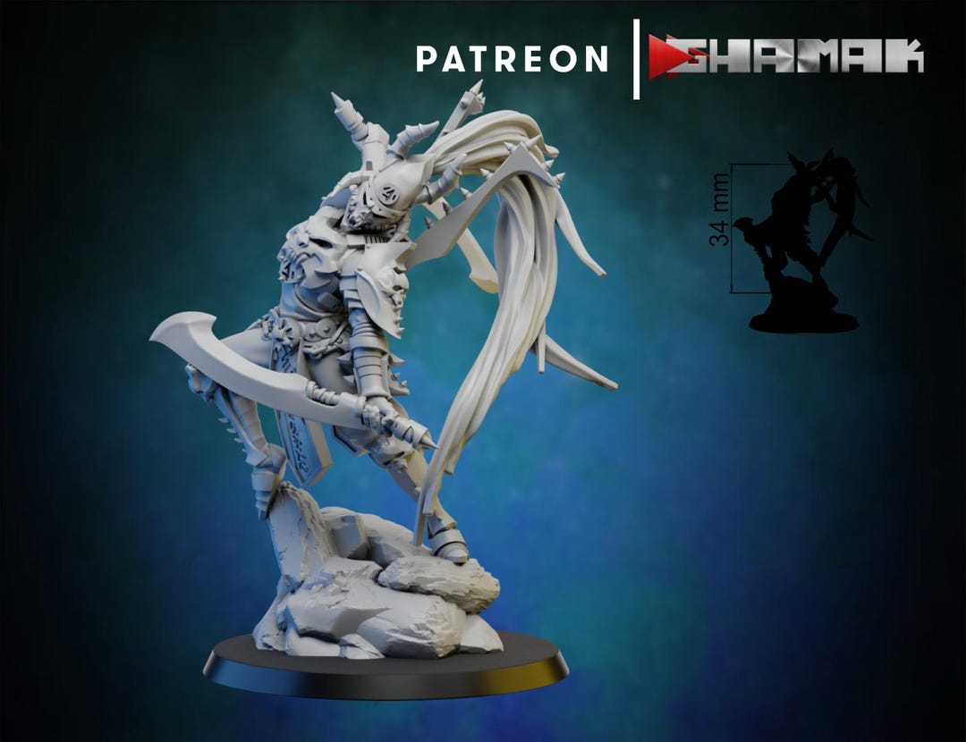 Futuristic Space Dark Elves Miniatures Set – 5 Warriors + Lord + Leader ...