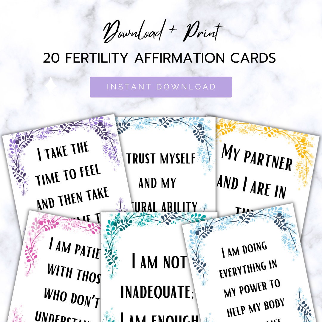20 Fertility Affirmation Cards | Fertility Cards | Affirmations for IVF ...