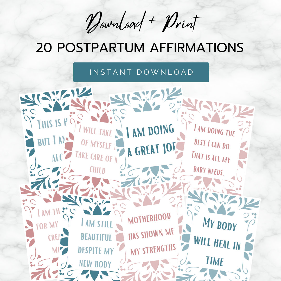 20 Postpartum Affirmations for New Moms | Postpartum Gift | Mantra ...