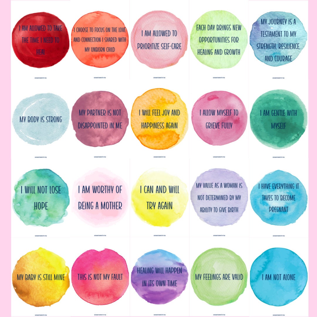 20 Miscarriage Affirmation Cards for Pregnancy Loss Grief Deck Positive ...