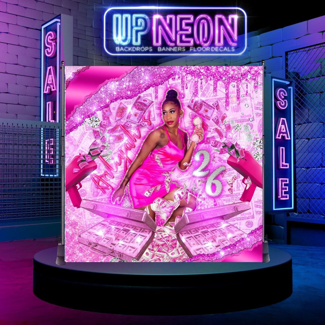 PRINTED or DIGITAL Money Backdrop| Pink Glam Banner| Pink Dollars ...