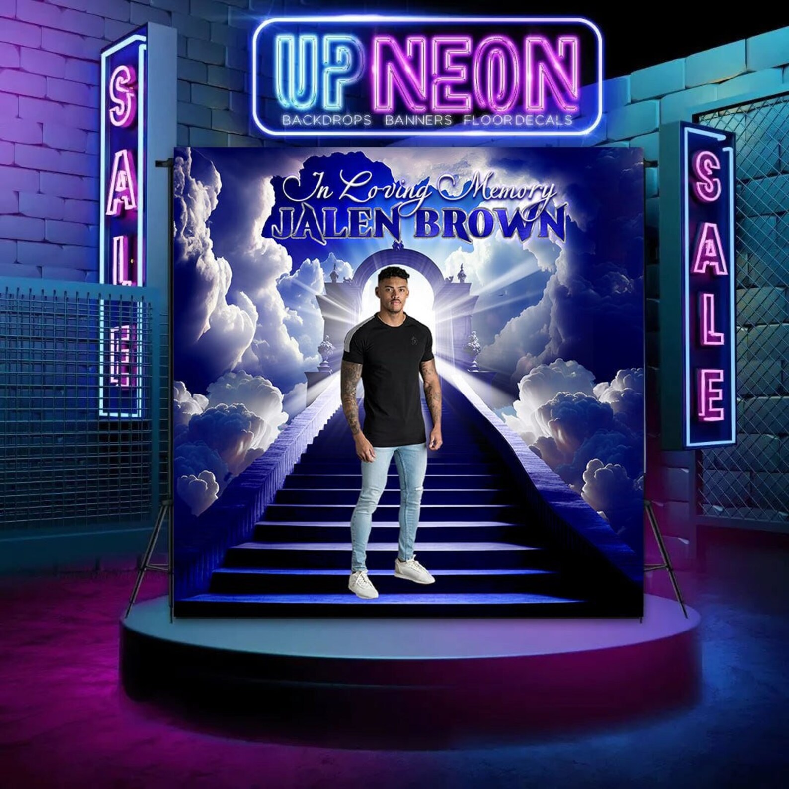 PRINTED or DIGITAL, Funeral Backdrop, Memorial Backdrop, in Loving ...