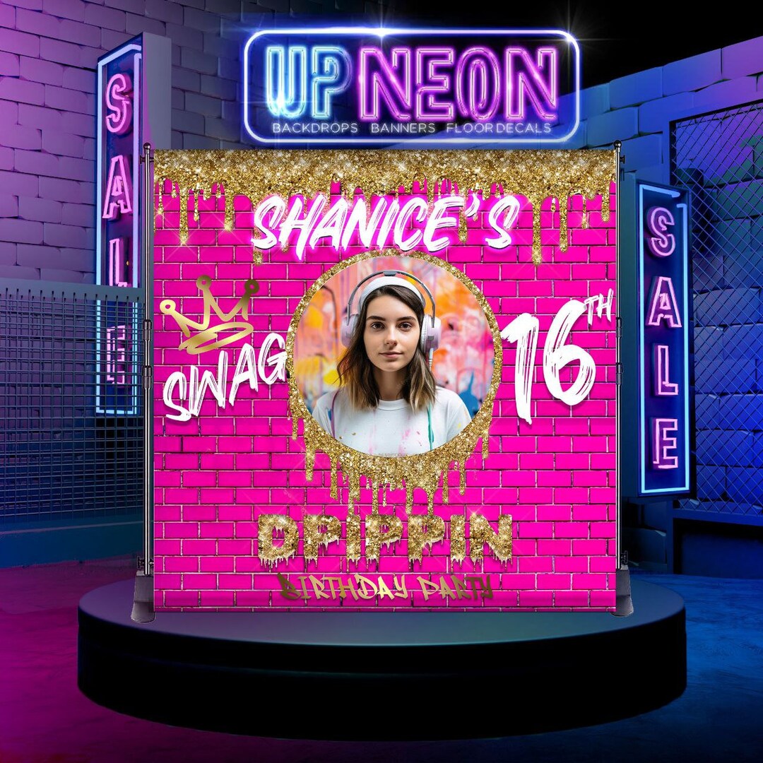 PRINTED or DIGITAL Pink Drippin Swag Backdrop| Black Drippin Swag ...