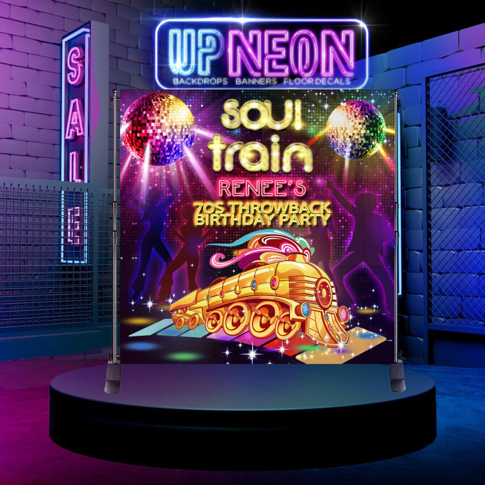 PRINTED or DIGITAL, Soul Train Birthday Backdrop, Disco Party Backdrop ...