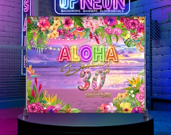 Tropical Luau Beach Backdrop - Etsy