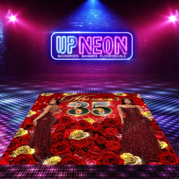 Red Rose Floor Decal - Etsy