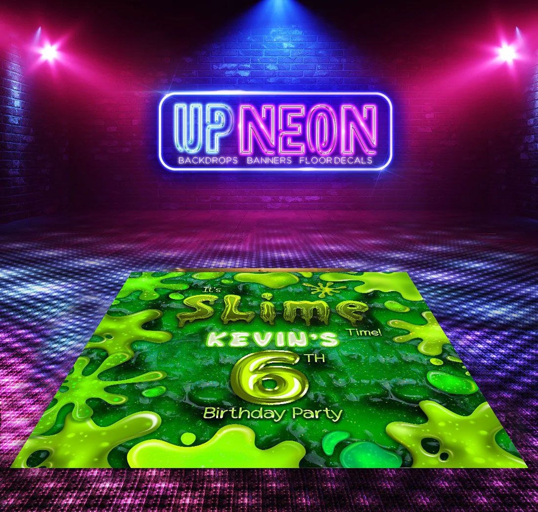 PRINTED or DIGIT Green Slime Floor Decal | Slime Birthday Wrapper ...