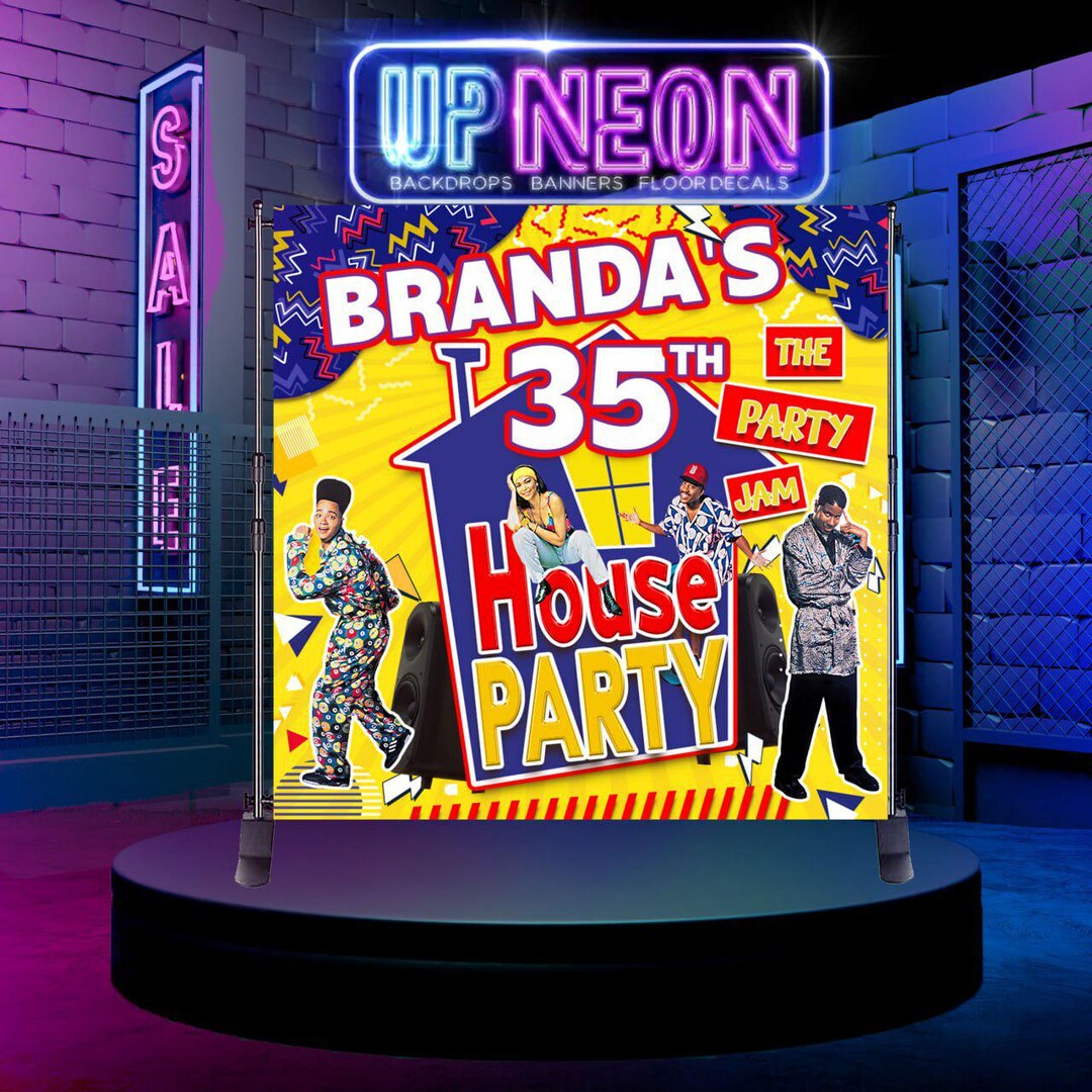 PRINTED or DIGITAL, 90s Backdrop, House Party Theme Backdrop, Retro ...