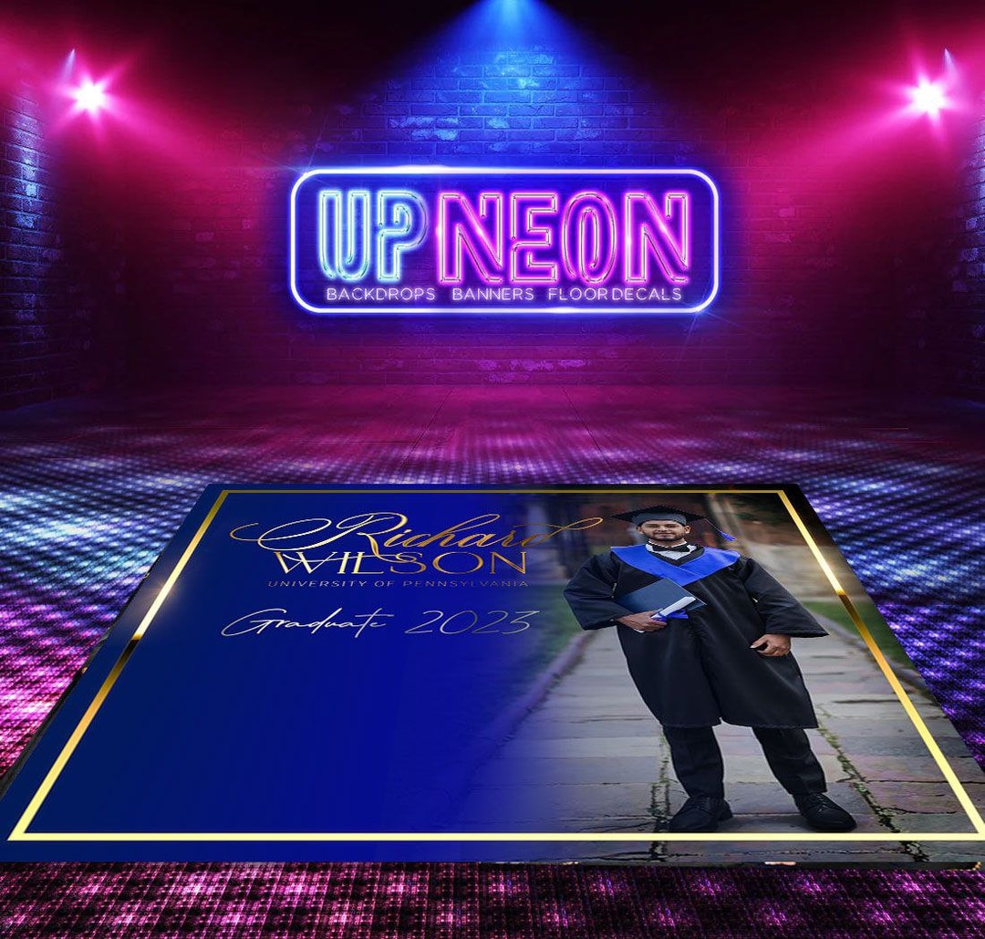 Calcomanía de piso de graduación azul IMPRESA o DIGIT, Calcomanía de ...