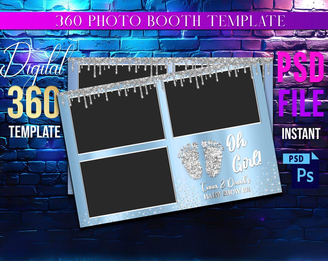 Upneon PSD Baby Shower Photo Booth Template, Oh Baby Photo Booth ...