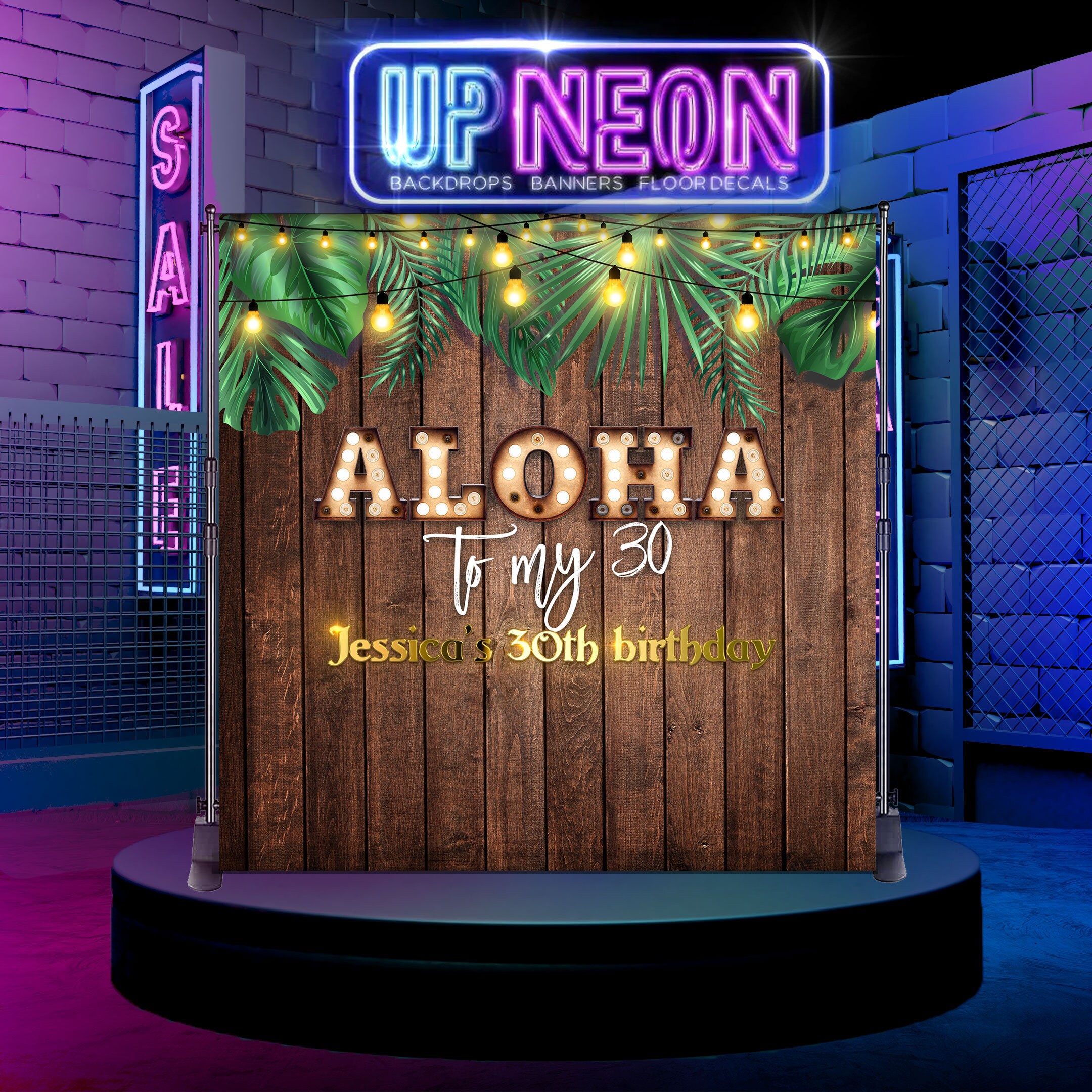 PRINTED or DIGITAL Aloha Backdrop, Luau Backdrop, Summer Banner, Palm ...