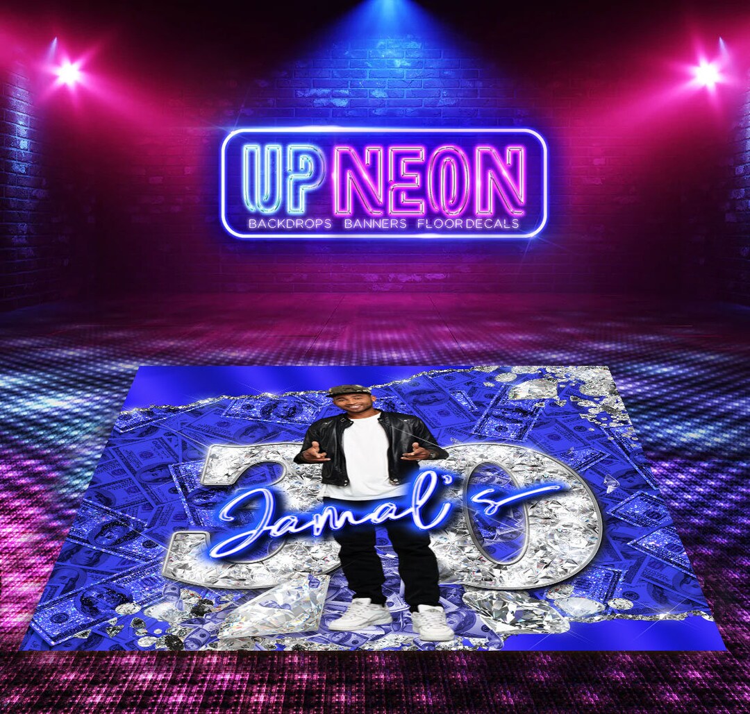 PRINTED or DIGIT Money Floor Decal | Dollars Wall Wrapper | Royal Blue ...