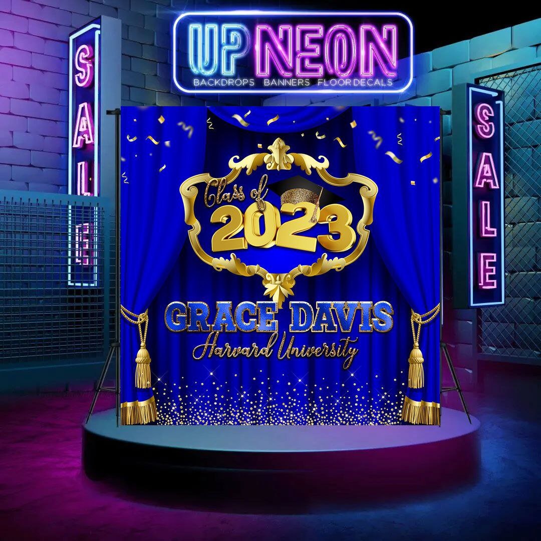 PRINTED or DIGITAL Royal Blue Silver White Graduation Graduation ...