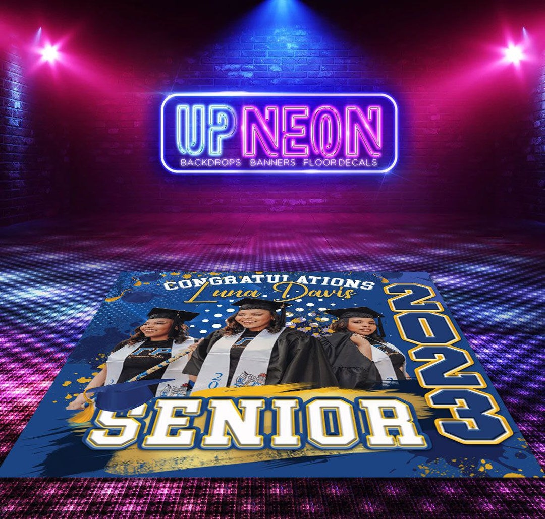 PRINTED or DIGIT Blue Graduation Floor Decal , Class of 2023 Dance ...