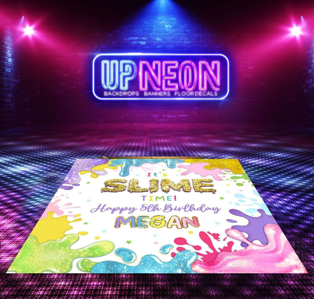 PRINTED or DIGIT Rainbow Slime Floor Decal Slime Birthday Wrapper Slime ...
