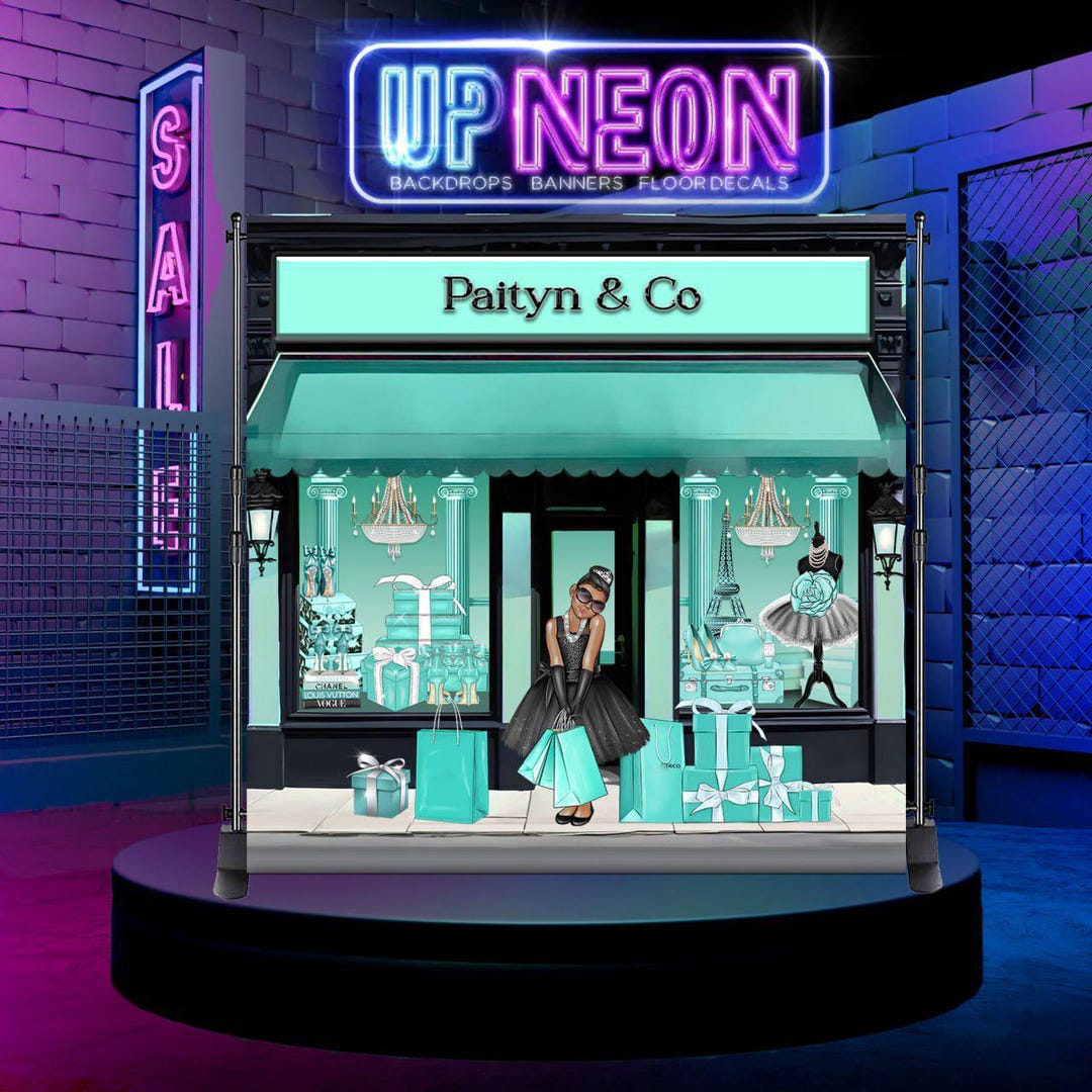 PRINTED or DIGITAL Turquoise Fashion Backdrop | Boutique Birthday ...