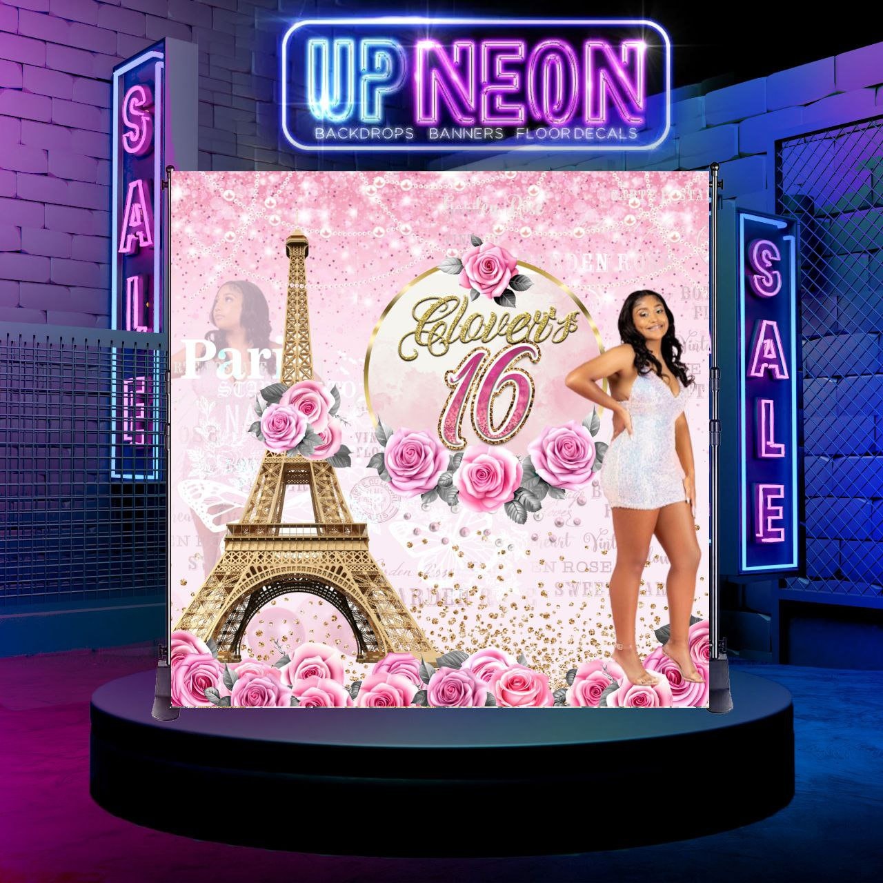 PRINTED or DIGITAL Paris Backdrop Eiffel Tower Backdrop Parisian Party ...