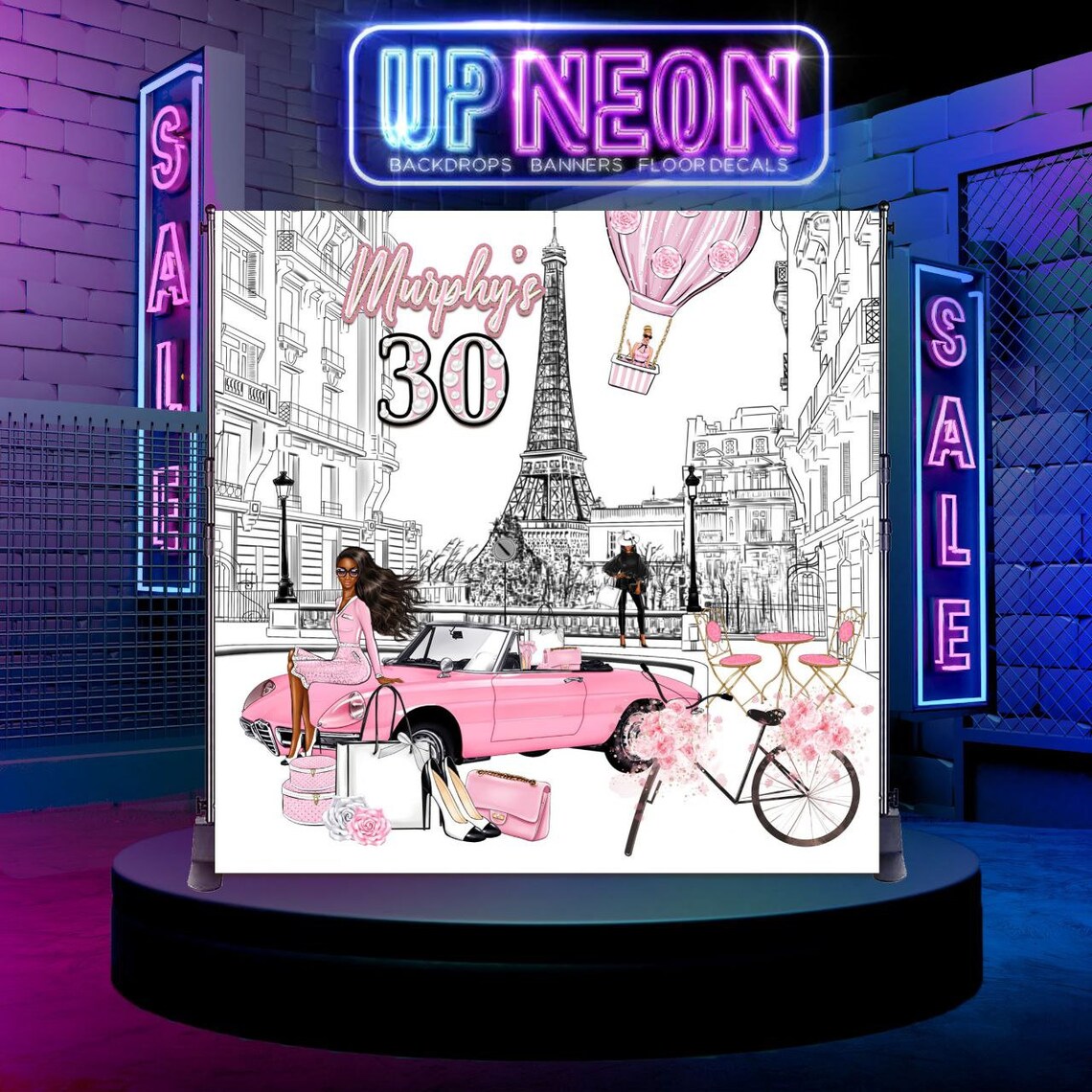 PRINTED or DIGITAL Paris Backdrop Eiffel Tower Backdrop Parisian Party ...