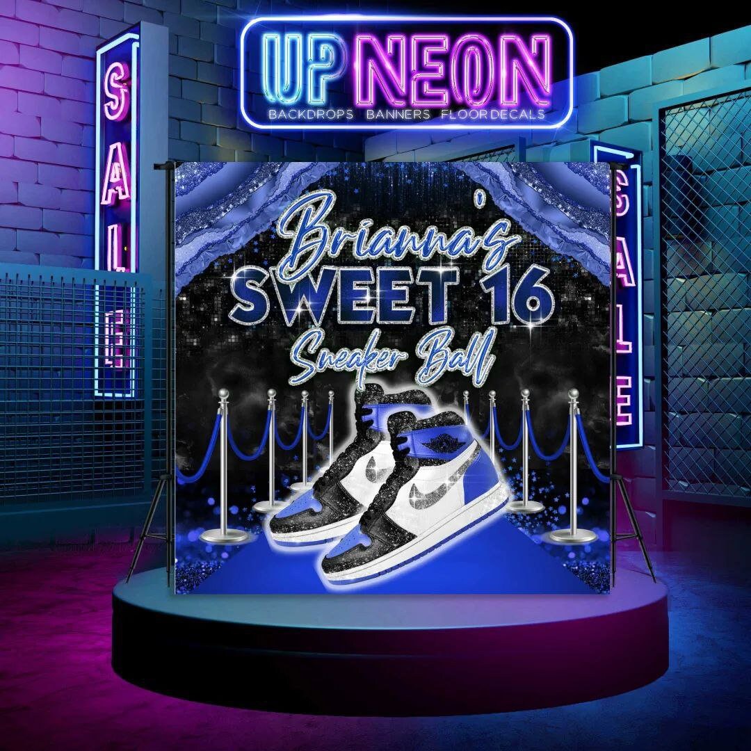 PRINTED or DIGITAL Blue Sneaker Ball Backdrop| Sneakers Banner| Sneaker ...