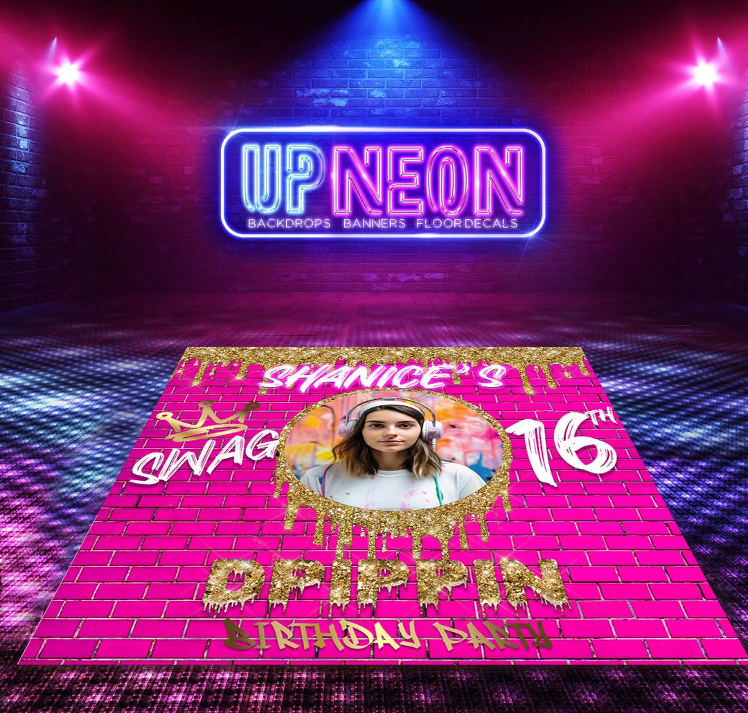 PRINTED or DIGIT Pink Drippin Swag Floor Decal | Swag Floor Wrapper ...