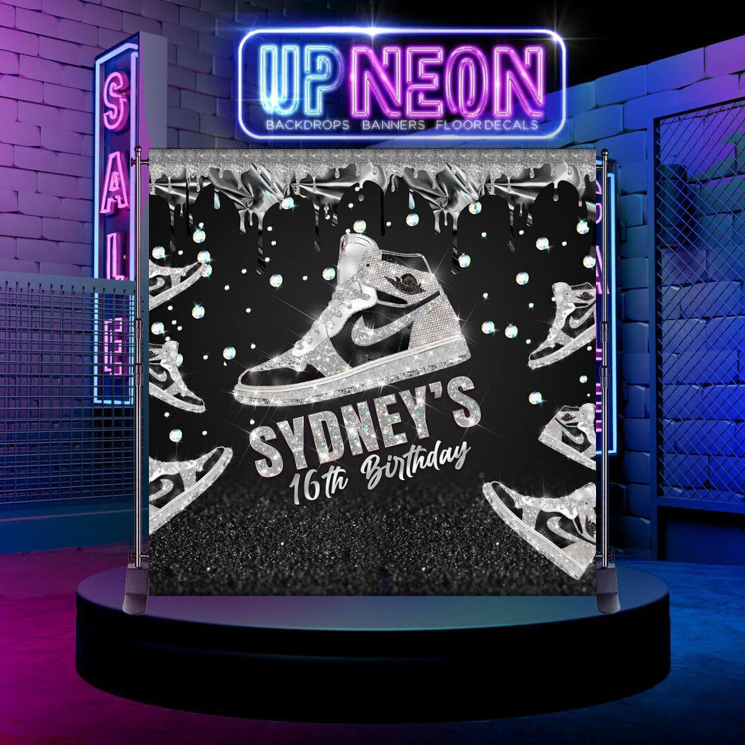 PRINTED or DIGITAL Black Sneaker Ball Backdrop| Sneakers Banner ...