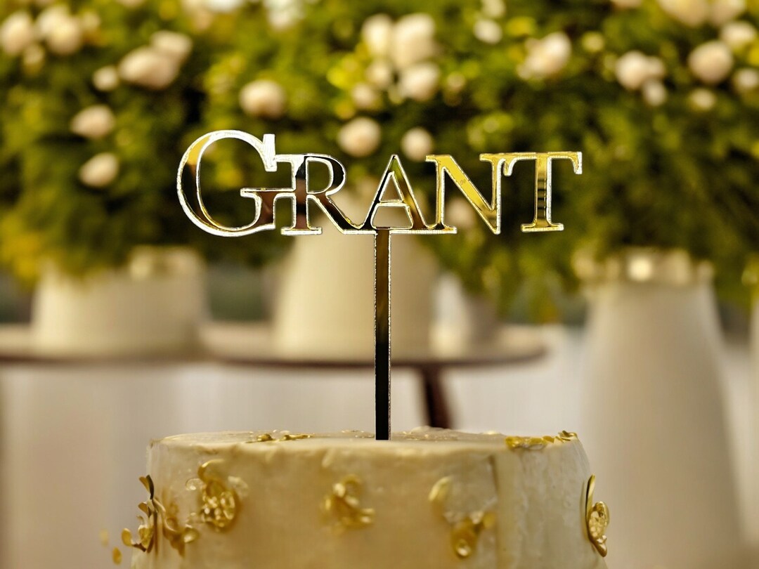 Script Name Cake Topper, Custom Name Cake Charm, Personalized Name ...