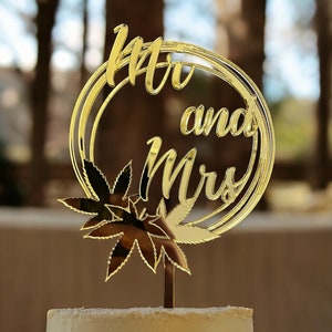 Marijuana Leaf Wedding Cake Topper, Pot Leaf 420 Weed Cake Decoration ...