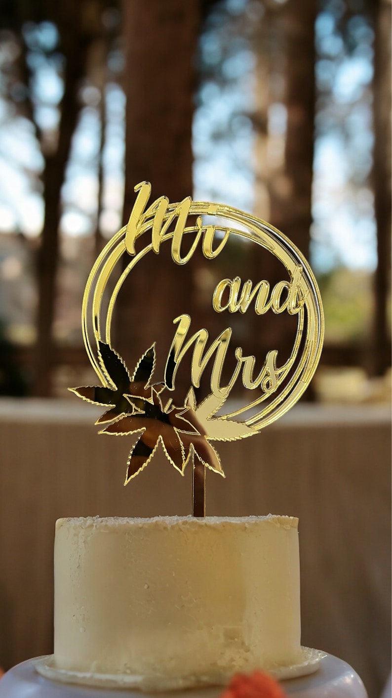 Marijuana Leaf Wedding Cake Topper, Pot Leaf 420 Weed Cake Decoration ...