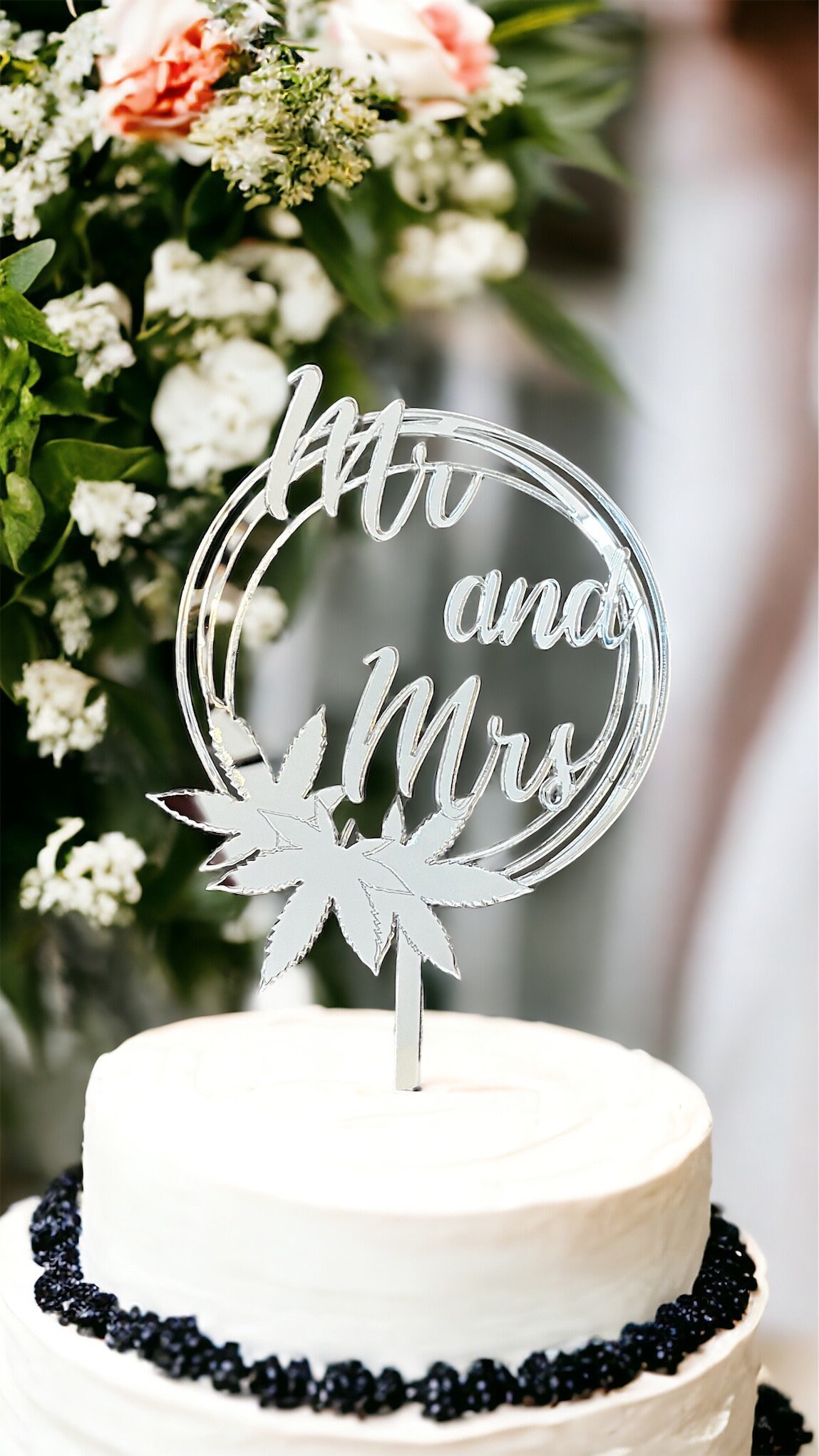 Marijuana Leaf Wedding Cake Topper, Pot Leaf 420 Weed Cake Decoration ...