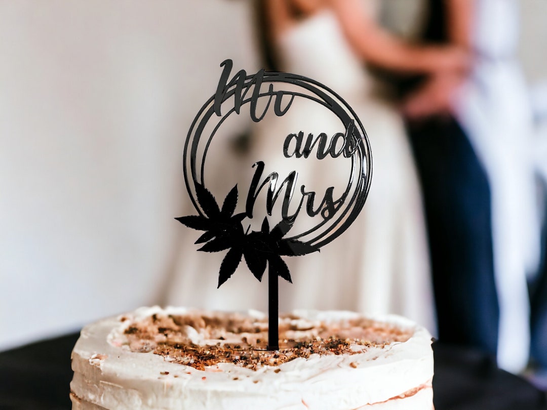 Marijuana Leaf Wedding Cake Topper, Pot Leaf 420 Weed Cake Decoration ...