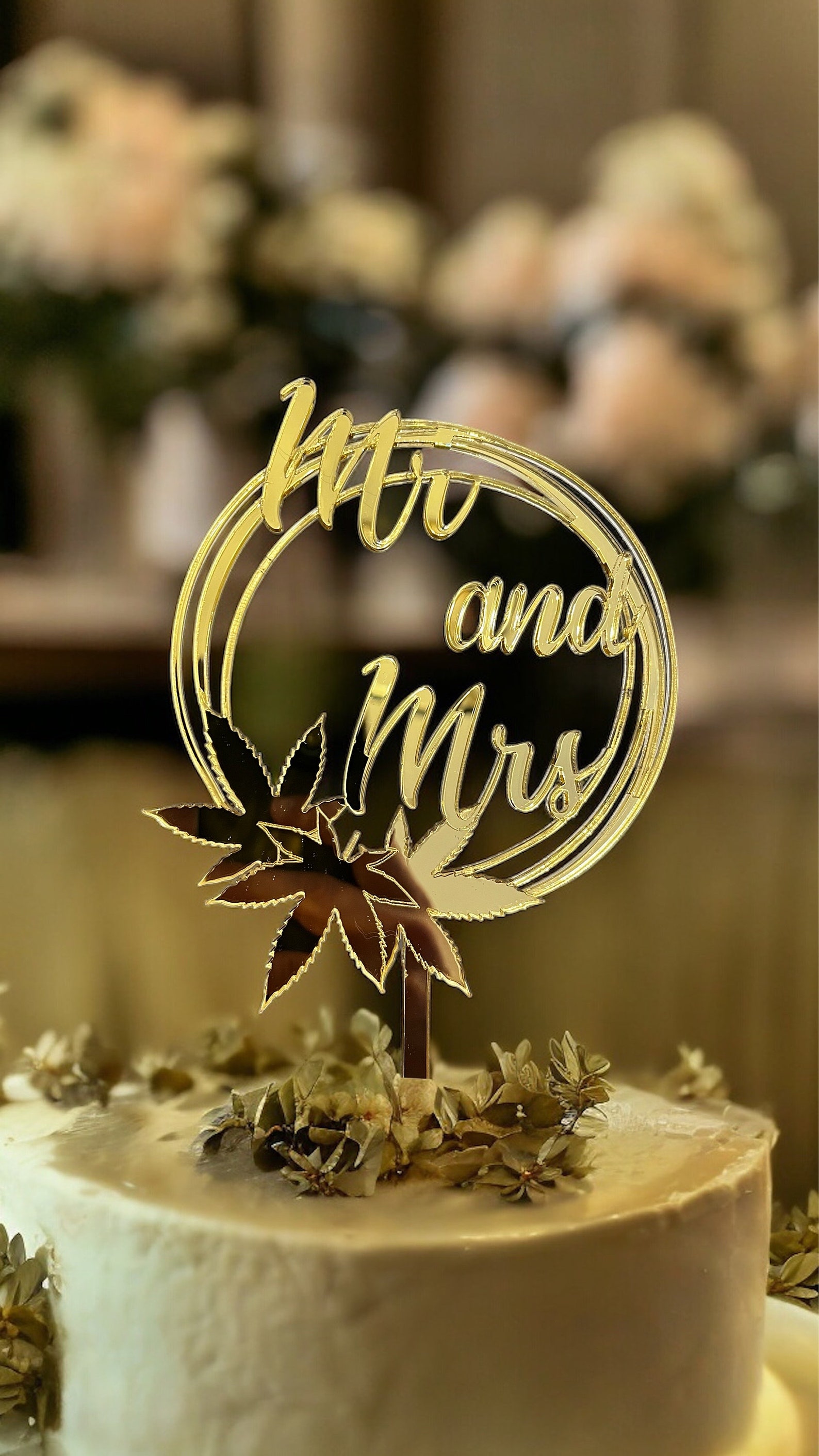 Marijuana Leaf Wedding Cake Topper, Pot Leaf 420 Weed Cake Decoration ...