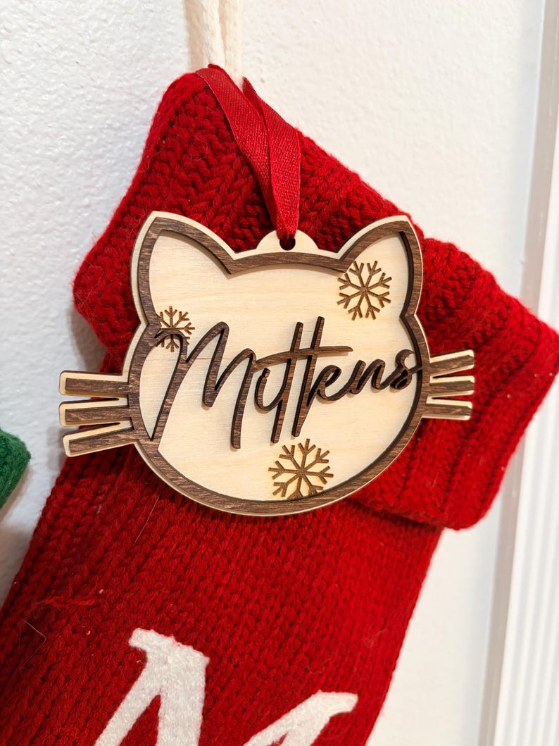 Personalized Cat Ornament: Custom Wood Pet Memorial, Christmas Tree ...
